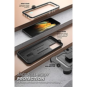 SUPCASE Unicorn Beetle Pro Series Case Designed for Samsung Galaxy S21 FE 5G (2022 Release), Full-Body Dual Layer Rugged Holster & Kickstand Case with Built-in Screen Protector (Black)