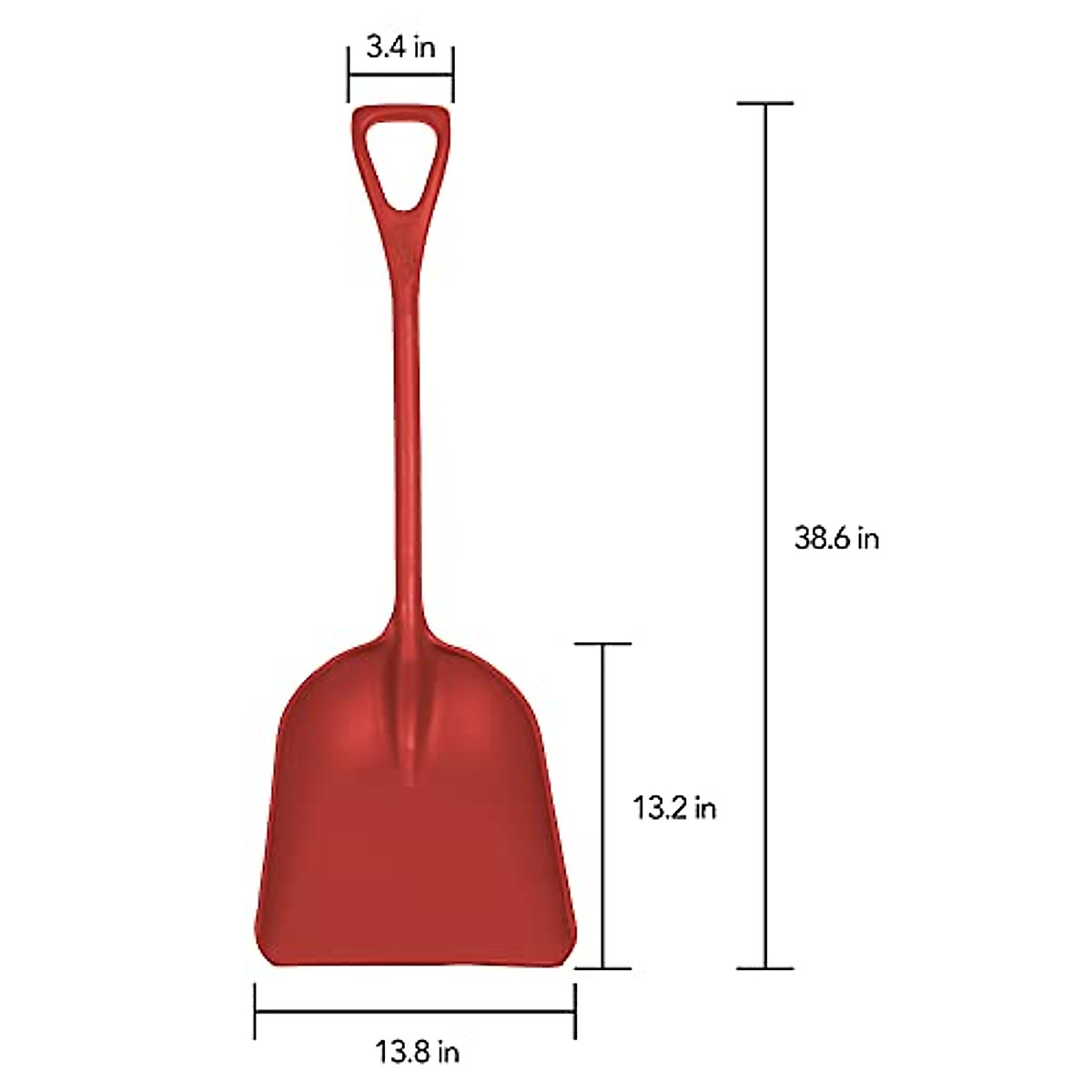 Remco 69824 Seamless Hygienic Shovel - BPA-Free, Food-Safe, Commercial Grade Kitchen and Gardening Accessories, 14", Red