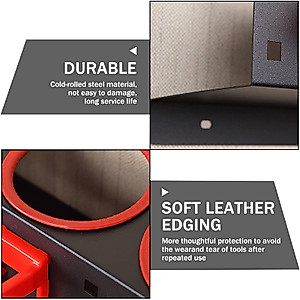 Ulable Spray Bottle Holder, Spray Bottle Holder Wall Mount Hanging Spray Bottle Rack, Spray Bottle Hanger with 4 White Adhesive Hooks, Multifunctional Spray Bottle Rack Car Shop Accessory Display