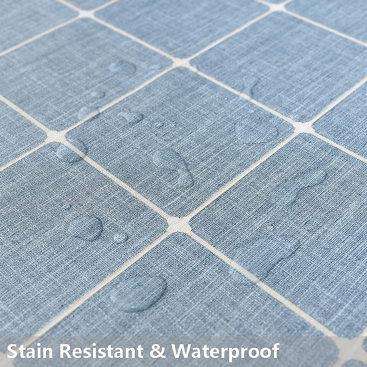 TruDelve Plastic Table Cloth Square Table Gray Vinyl Tablecloth Waterproof Wipeable Oilcloth Tablecloths for Dining Table Cover(54"x54",Checkered-Grey)