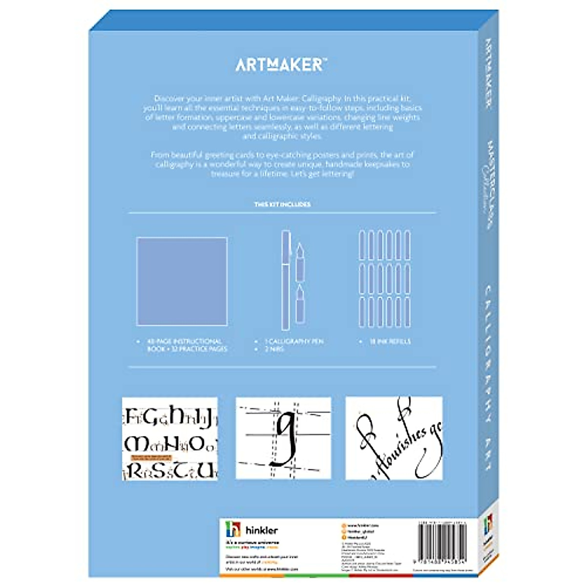 Hinkler Art Maker Masterclass Collection: Calligraphy Art Kit - Beginner to Advanced Calligraphy - Calligraphy Guide - Calligraphy Equipment - Craft Kits - Arts and Craft for Adults