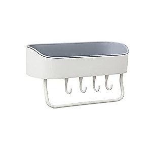 BKDFD Kitchen Shelf for Bathroom Wall Mounted Bath Shelf Storage Holder Toilet Plastic Organizer Rack Towel Cosmetic Brush Storage