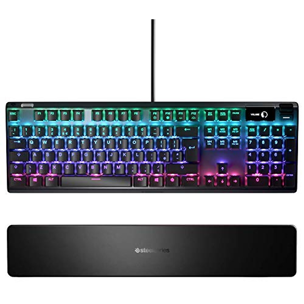 SteelSeries Apex 5 - Hybrid Mechanical Gaming Keyboard - Per-Key RGB Illumination - Oled Smart display - English (QWERTY) Layout PC