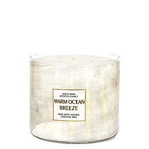 Bath & Body Works, White Barn 3-Wick Candle w/Essential Oils - 14.5 oz - 2022 Spring Scents (Warm Ocean Breeze)