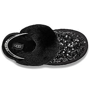 UGG Women's FUNKETTE Chunky Sequin Slipper, Black, 12