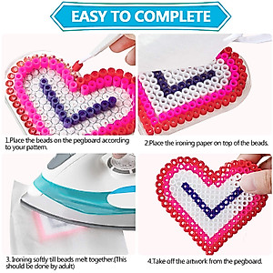 30,000 pcs Fuse Beads Kit 30 Colors 5MM for Kids, Including 10 Ironing Papers,48 Patterns, 7 Clear Pegboards, Tweezers, Perler Beads Compatible Kit