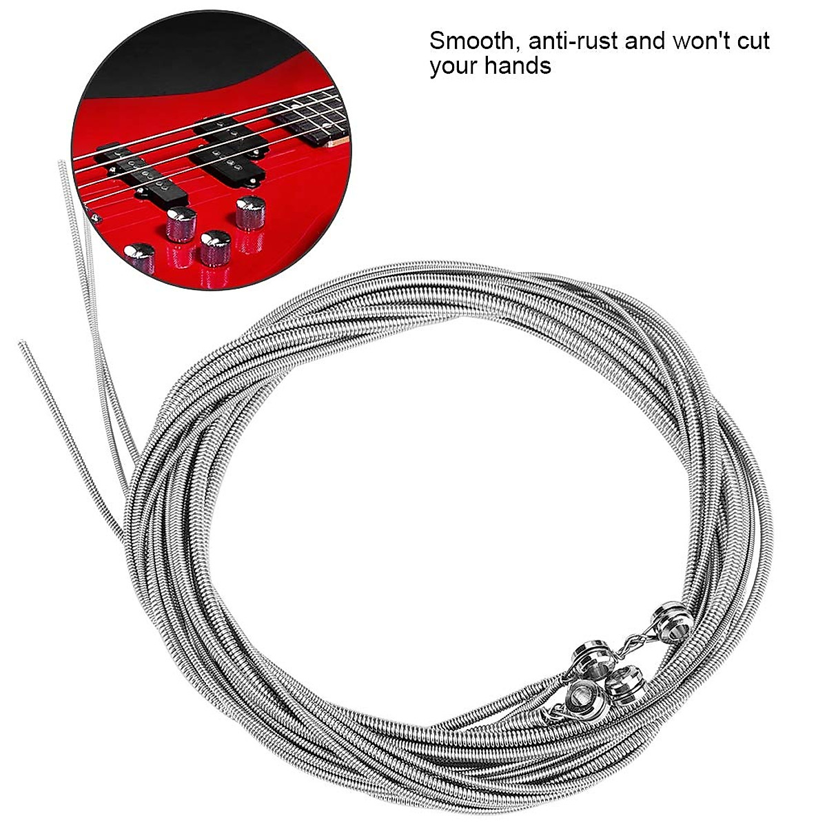 Electric Bass Strings 4 Set of Steel Plated Gauge Strings Bass Guitar Parts 1mm 1.4mm 2mm 2.5mm