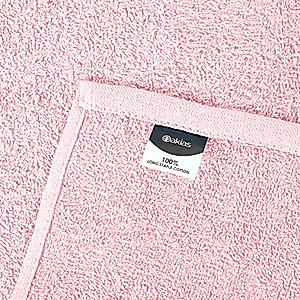 Oakias Cotton Wash Cloths Bulk, Pink, 60 Pack, Face Towels, 12 x 12 Inches Quick Drying Washcloths
