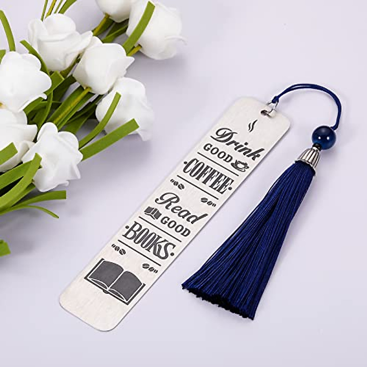 Bookmark for Women Men Coffee & Books Gift Bookmark for Book Coffee Lovers Birthday Christmas Book Mark Gifts for Friends Family Son Daughter Graduation Holiday Stocking Stuffers Present for Him Her