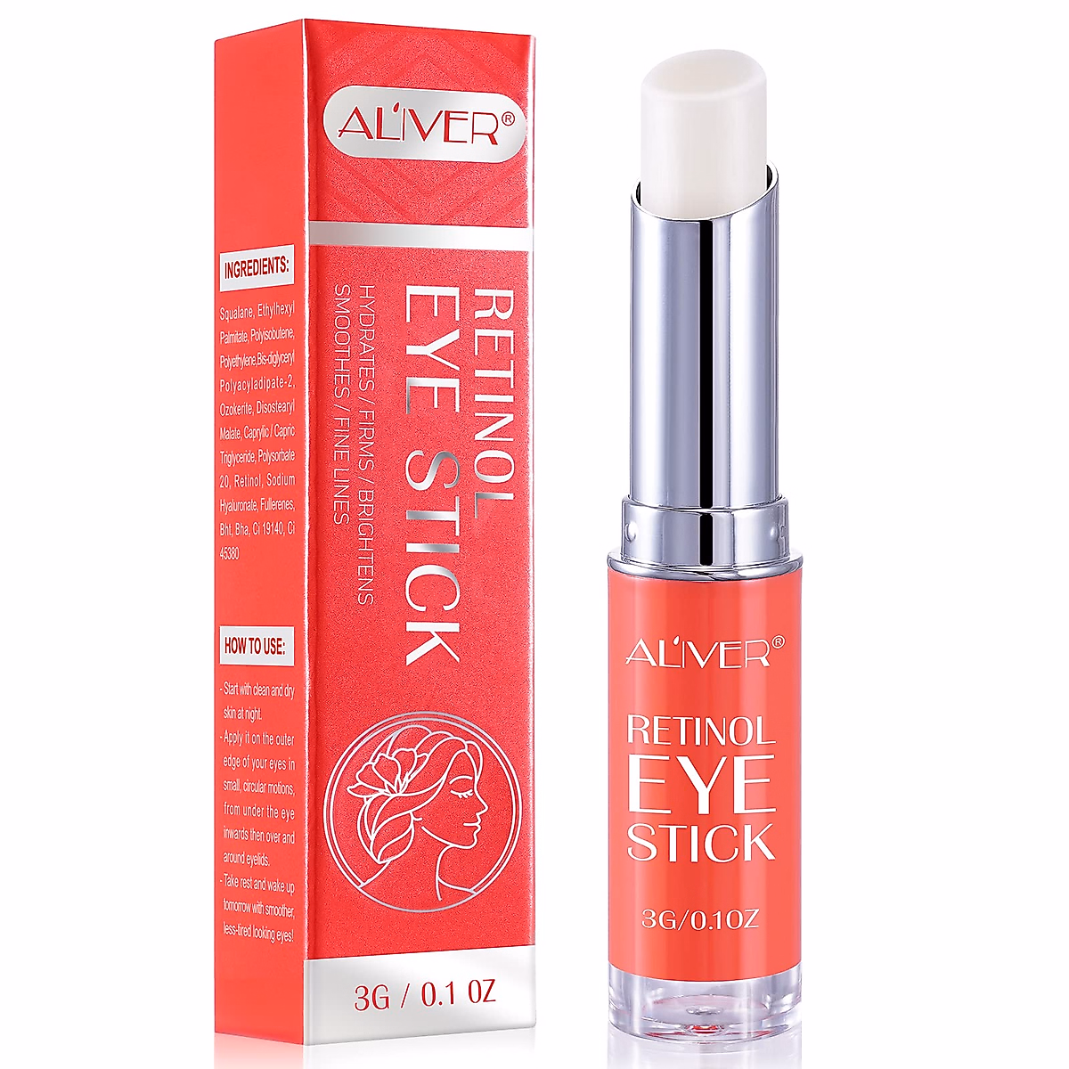 Retinol Eye Stick, Under Eye Cream, With Retinol, Hyaluronic Acid for Dark Circle and Puffiness, Retinol Eye Balm Reduce Wrinkles and Fine Lines, Bags Under Eyes.