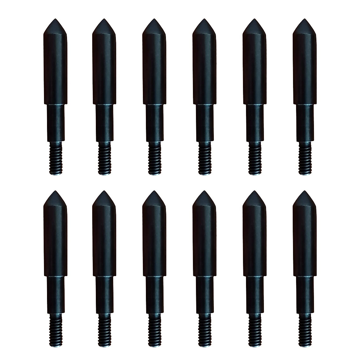 DEEPOWER Archery Field Points 17/64 Inch, 125 gr, 12/Pack Screw-in Arrow Tips for Target Practice