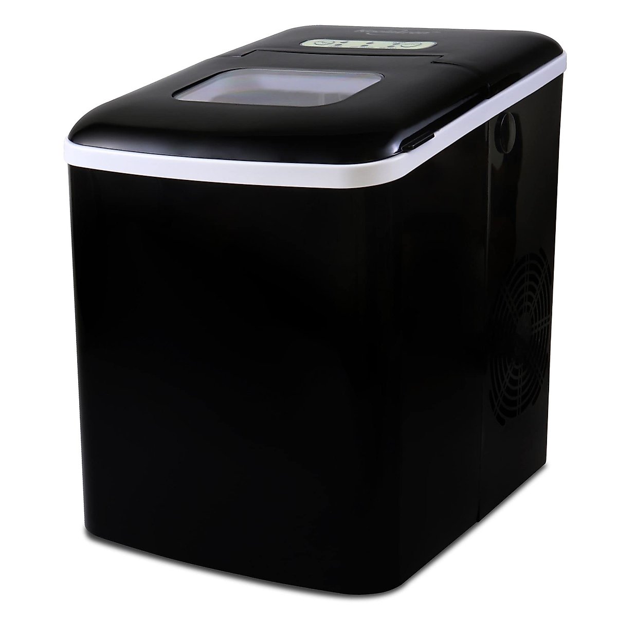 Koolatron Compact Countertop Ice Maker Machine with Digital Controls and LED Indicators, Ice Cubes Ready in 6-8 Minutes, Makes 26 lbs of Ice per Day Best for Parties, Home, Office, Bar (Black)
