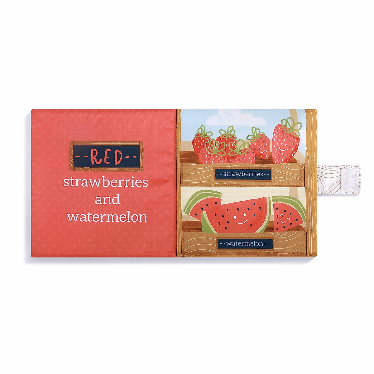 DEMDACO Farmer's Market Bright Colors 7 x 7 Polyester Fabric Baby Soft Touch Feel Book