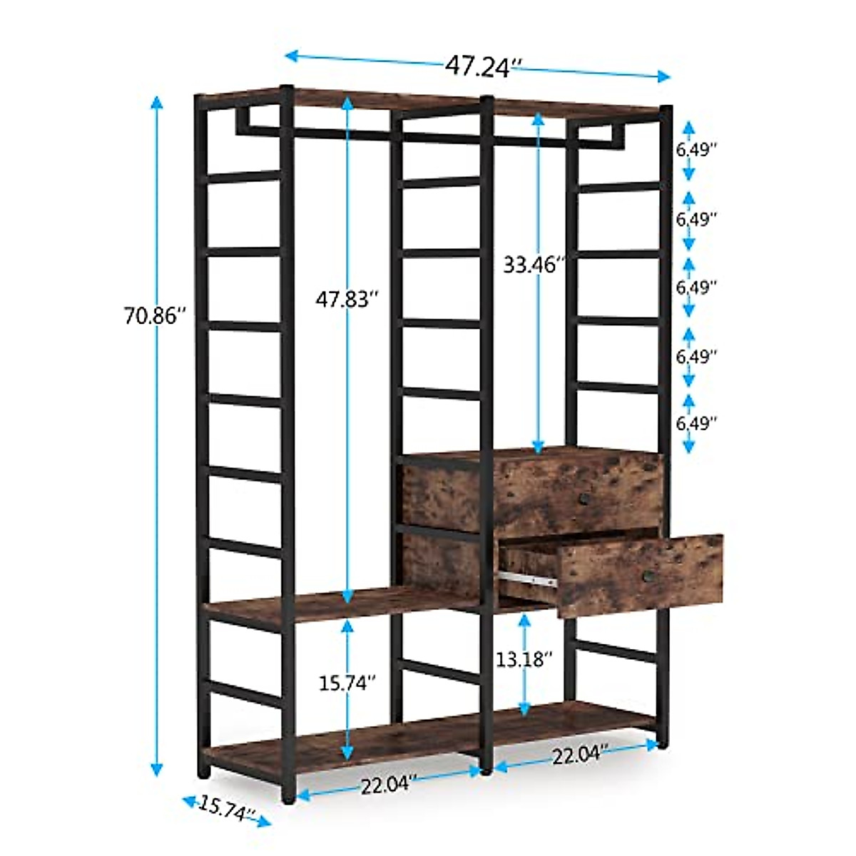 LITTLE TREE freestanding Closet Rack, Rustic