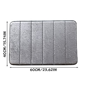 Memory Foam Bath Mats, Bathroom Rugs Memory Foam, Super Absorbent Soft Bath Mat Rug, Non Slip Waterproof Quick Dry Washable Burgundy Bathroom Mat Rug, Tapete para Baño, Alfombra De Baño, 17" x 24"