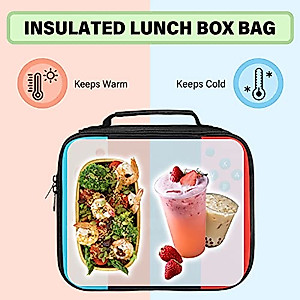 Insulated Lunch Box for Boys Girls, Game Lunch Bag for Work Office Travel Picnic Hiking Beach, Reusable Portable Lunch Box With Adjustable Strap
