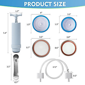 Aspen Essentials Mason Jar Vacuum Sealer Kit | with Attachment Accessory Hose Compatible FoodSaver Glass Jars Wide Regular Mouth Lids Manual Pump and Lid Opener, white