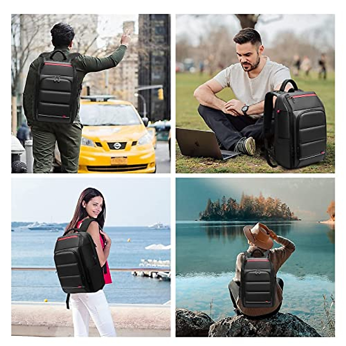 GYakeog Business Backpack for Men with Waterproof Compartment 15.6 Hard Shell Backpack Carry on Backpack with Usb Port Large Backpack for Travel Work DJ