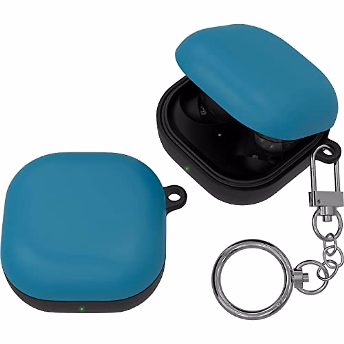 JUST4YOU for Galaxy Buds Pro Case, Galaxy Buds Live Case, Galaxy Buds 2 Case Cover with Keychain, Thin Fit Hard Case (Blue) CS_HD_GBL_GBP_GB2_BL