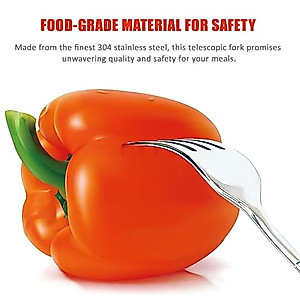 Adjustable Telescopic Fork,Stainless Steel Dinner Fork,BBQ Extendable Dinner Fruit Dessert Long Handle Fork,for Eating, Barbecue, Dinner, Dessert, Sausage, Vegetable(8.7~25.4in)