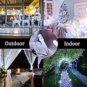 Christmas LED String Light Fairy Twinkle with 8 Flash Changing Modes,200 LED 66ft/20M Waterproof Decorative Lights for Kid's Bedroom, Wedding, Chirstmas Tree, Festival Party, Garden, Patio (White)