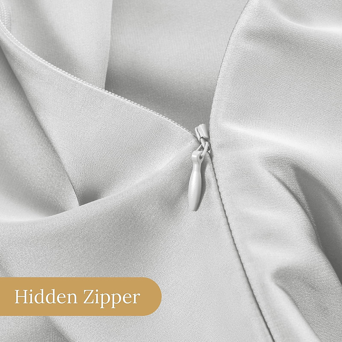 INFIIXSO Mulberry Silk Pillowcase for Hair and Skin, Silk Pillow Cases Standard Size Set of 2 with Hidden Zipper 20x26 Inches, Ultra Smooth Cooling Pillow Cases for Hot Sleepers(Light Grey,2 Pack)