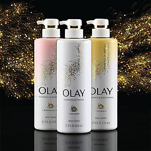 Olay Cleansing & Firming Body Wash for Women with Collagen and Vitamin B3, 20 fl oz (Pack of 4)