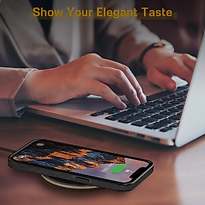 LOHASIC for iPhone 13 Pro Max Case Leather Compatible with Magsafe, Slim Business PU Non-Slip Grip Rugged Bumper Shockproof Full Body Protective Cover Phone Cases for iPhone 13 Pro Max 6.7" - Black