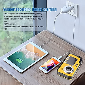 Digital Camera for Photography, 4K 56MP 18X 10ft Waterproof Digital Camera, Front and Rear Dual Screen Camera HD 3.0in Digital Camera, 1700mAh.(HD F5)