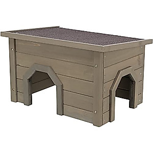 TRIXIE Natura Small Animal House, Rabbit Hideout, Playpen House, Shelter for Rabbits, Bunnies, Guinea Pigs, and Chinchillas, Gray-Green