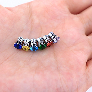 ORAZIO 12 Pairs Magnetic Stud Earrings for Men Women Non-piercing Rhinestone Magnet Earrings Stainless Steel Magnetic Clip on Nose Stud Earrings Set