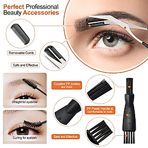 14 in 1 Eyebrow Razor Kit, Professional Dermaplane Face Razor for Women, Eyebrow Trimmer for Hair & Peach Fuzz Remover, Face Shavers for Women with Eyebrow Tweezers/Scissors/Clipper/Spoolie Brush