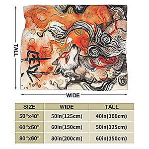 Throw Blanket Okami Amaterasu Ultra-Soft Micro Fleece Blanket for Couch Sofa Bed Living Room 60"X50"