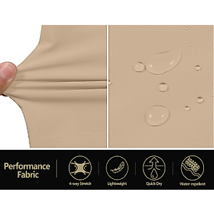 COOFANDY Mens Casual Shorts Stretch Flat Front Hybrid Shorts Lightweight Quick Dry Hiking Golf Daily Shorts with Pockets Khaki