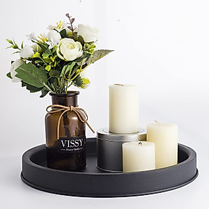 Metal Black Round Decorative Serving Tray,Gliuyiza Modern Coffee Table Tray Decor for Living Room,Dining Table Tray for Home Decor