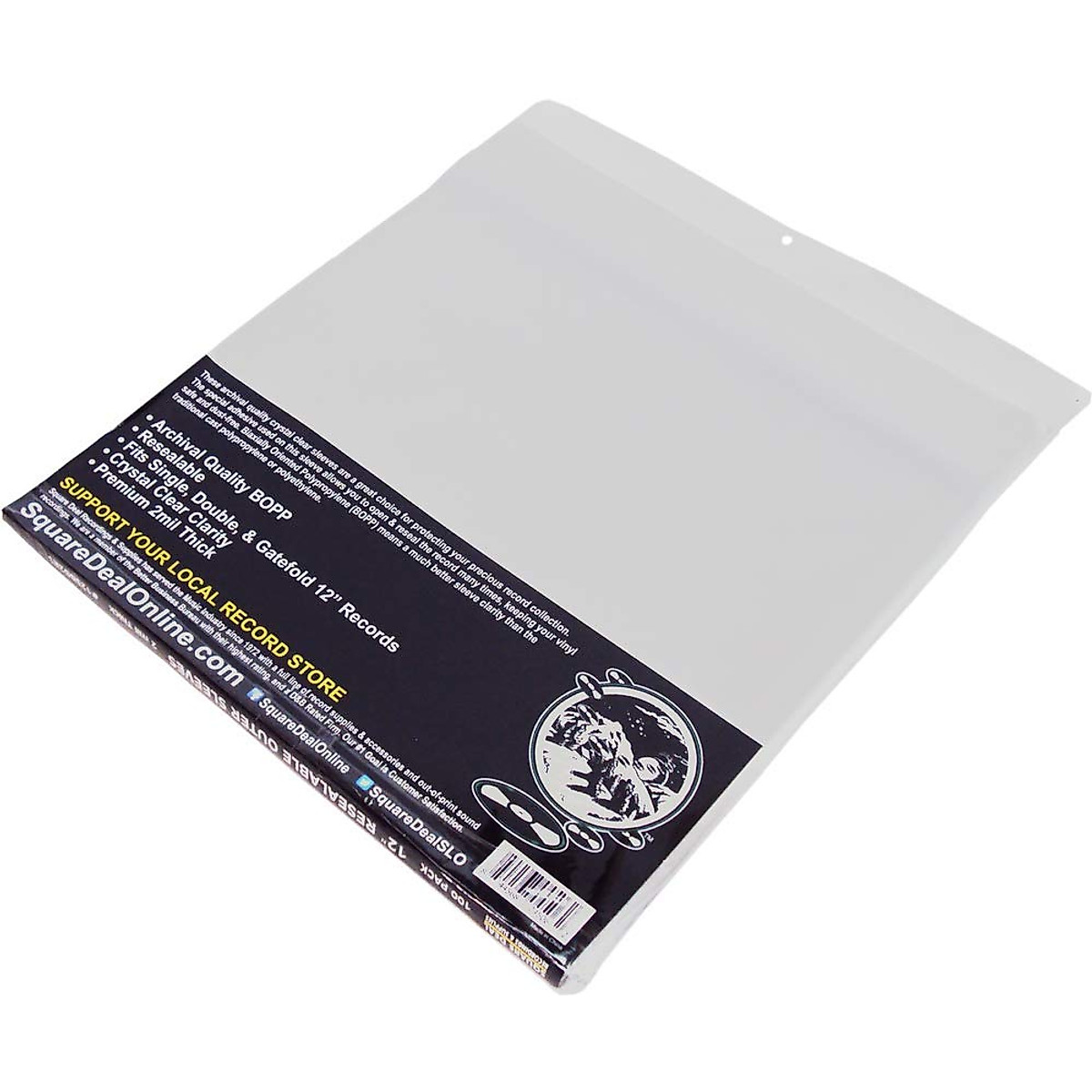 (500) 12" Resealable Record Outer Sleeves - Super Clear Premium 2 Mil Thick Archival Quality BOPP - 12-3/4" x 12-3/8" + 1-1/2" Flap