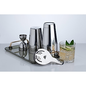Derrison Boston Shaker Set: 18oz & 28oz Premium Weighted and Unweighted Cocktail Shaker Set with Hawthorne Strainer, Heavy Duty Stainless Steel Bar tools