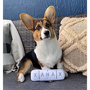 Nestpark Chill Pup Funny Dog Toy - Parody Plush Squeaky Crinkle Dog Toy