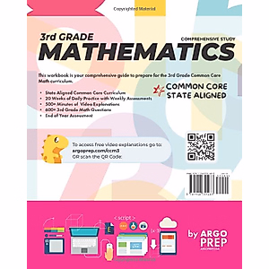 3rd Grade Common Core Math: Daily Practice Workbook - Part I: Multiple Choice | 1000+ Practice Questions and Video Explanations | Argo Brothers (Common Core Math by ArgoPrep)