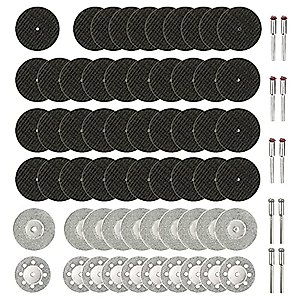 70 Pack Cutting Wheels Tool Kit, 32mm Fiberglass Reinforced Cutting Wheel Resin Cut-Off Wheels, 25mm/30mm Diamond Cutting Wheel with 1/8" Mandrels for Metal Glass Stone DIY Craft