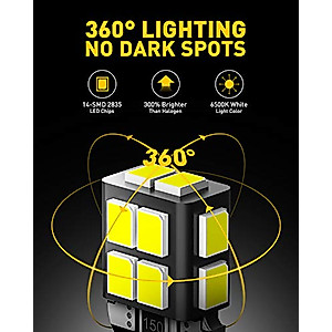AUXITO 194 LED Bulb 6000K White 168 2825 W5W T10 Wedge 14-SMD Interior Car Bulbs Replacement for Dome Map Door Courtesy Trunk Parking License Plate Lights, 10 PCS