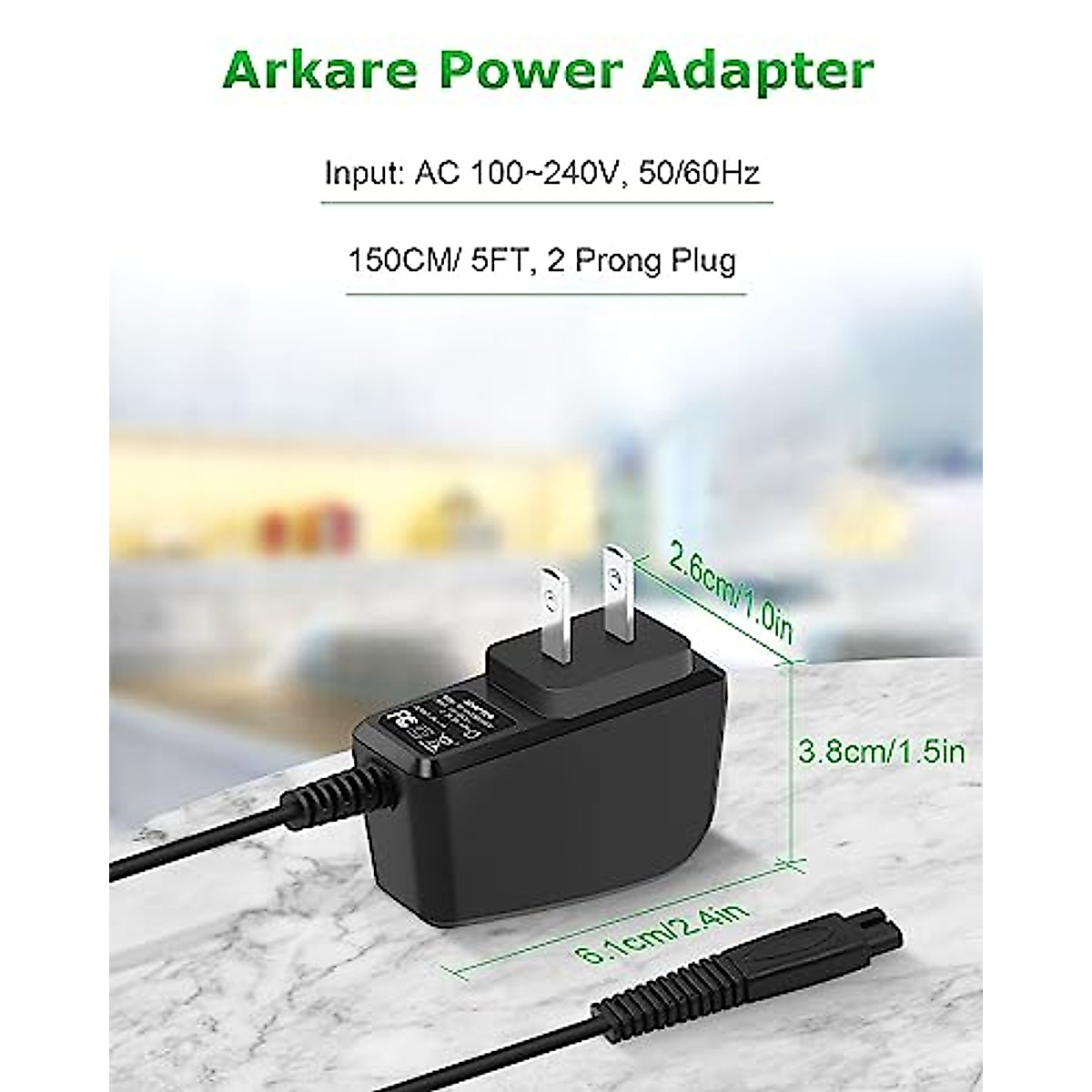 Replacement Charger for Andis 17150 17165 Shavers Charger ProFoil Lithium TS-1 TS-2, Arkare 5V 1A Electric Shaver Charger 5FT, Compatible for Andis Pro Foil Shaver