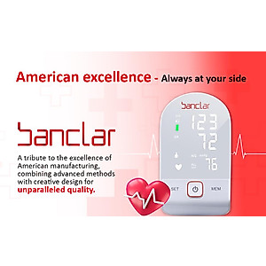 Upper Arm Blood Pressure Monitor - BANCLAR - Digital BP Machine with Adjustable Automatic Inflating BP Cuff - Blood Pressure Monitor for Home Use - sphygmomanometer - Blood Pressure - BPM