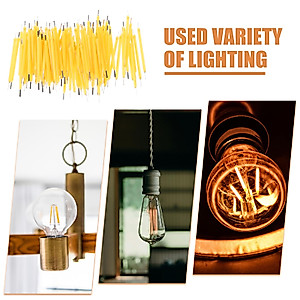 PRETYZOOM 100pcs Replacement Filament, Edison Bulb LED Filament Warm Light Bulb Filament Parts Retro Bulb Led Filament Led Lamp Parts Incandescent Light Accessories