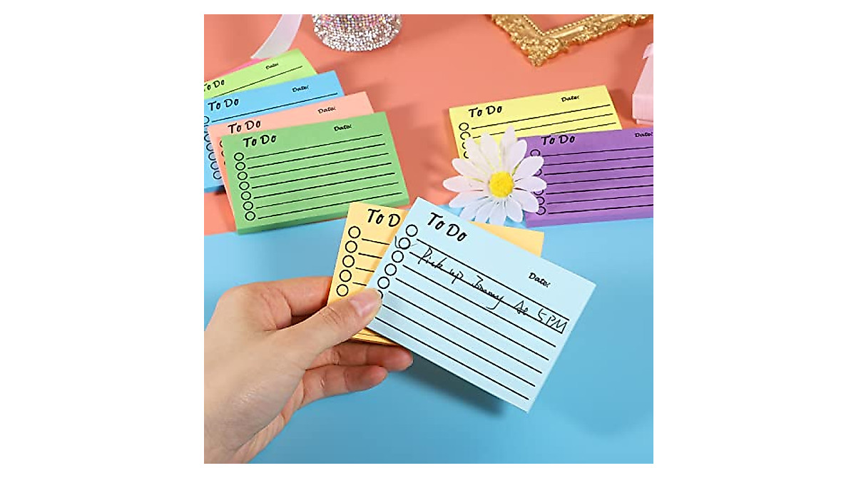 450 Sheets Lined To Do List Sticky Notes | Assorted Colors