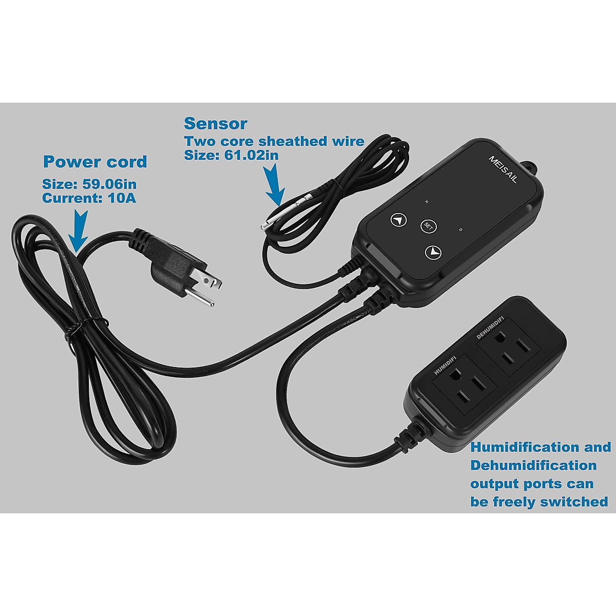 MEISAIL Humidity Controller Greenhouse Shiitake Mushrooms Humidifying dehumidifier Humidity Control Humidity Controller for Grow Tent