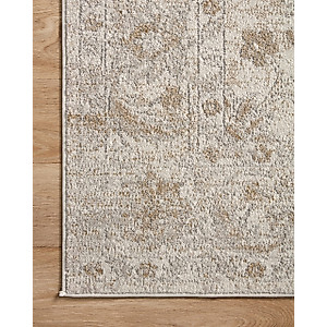 Loloi Odette Collection 6'-7" x 9'-6" Area Rug in Ivory/Beige - Designer Long Runner Rug, Neutral Runner Rug for Hallways & Entryways, High-Traffic Area Rug
