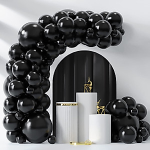 Black Balloons 55 pcs Black Party Latex Balloon 18inch 12inch 5inch for Birthday Baby Bridal Shower Wedding Party Decorations