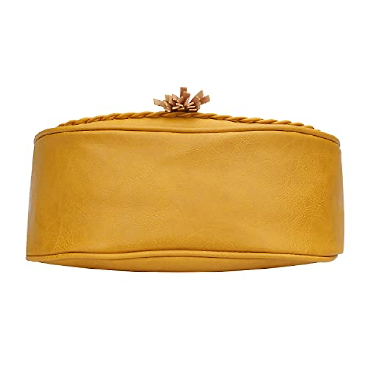 KKXIU Casual Flap Saddle Crossbody Bags for Women Purses and Handbags with Tassel (Z-Mustard)