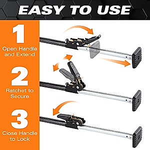 KEEPER Ratcheting Cargo Bar - Black/Silver, Adjustable from 40"-70" - Comes with 60” x 24” Storage Net (5060)